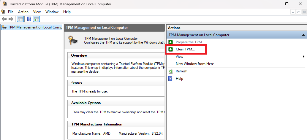 How to fix Alert! TPM device is not detected