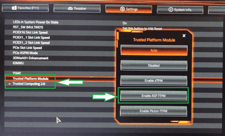 How to fix Alert! TPM device is not detected
