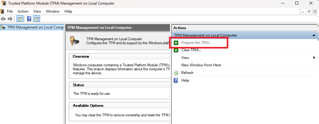 How to fix Alert! TPM device is not detected