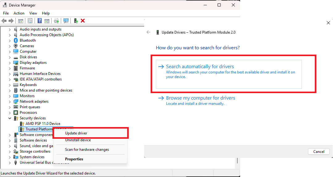 How to fix Alert! TPM device is not detected