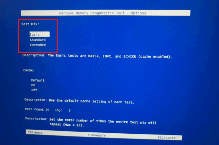 How to read Memory Diagnostics tool results