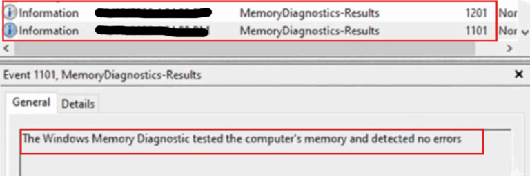 How to read Memory Diagnostics tool results