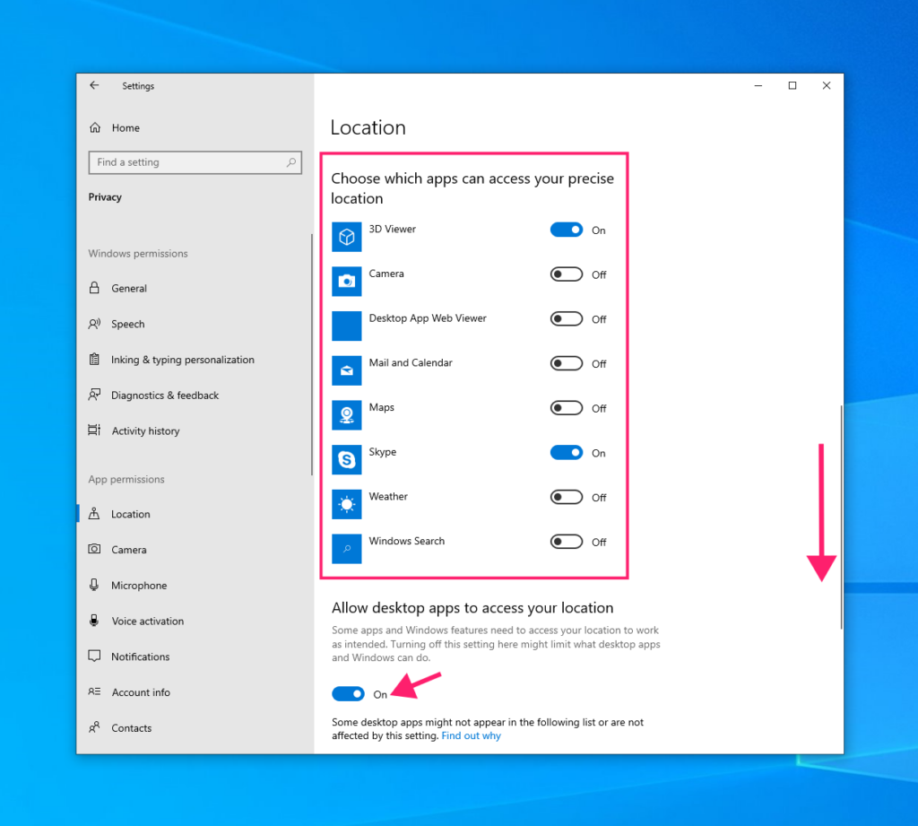 How to enable or disable location services in Windows